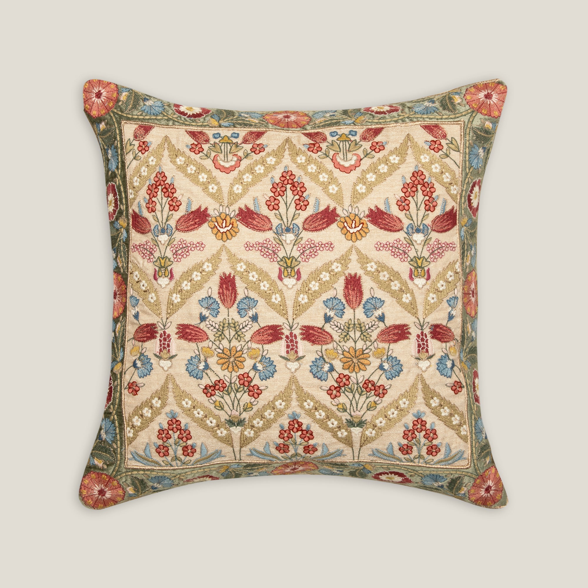 Fergana Beige Emb. Cushion Cover – Address Home
