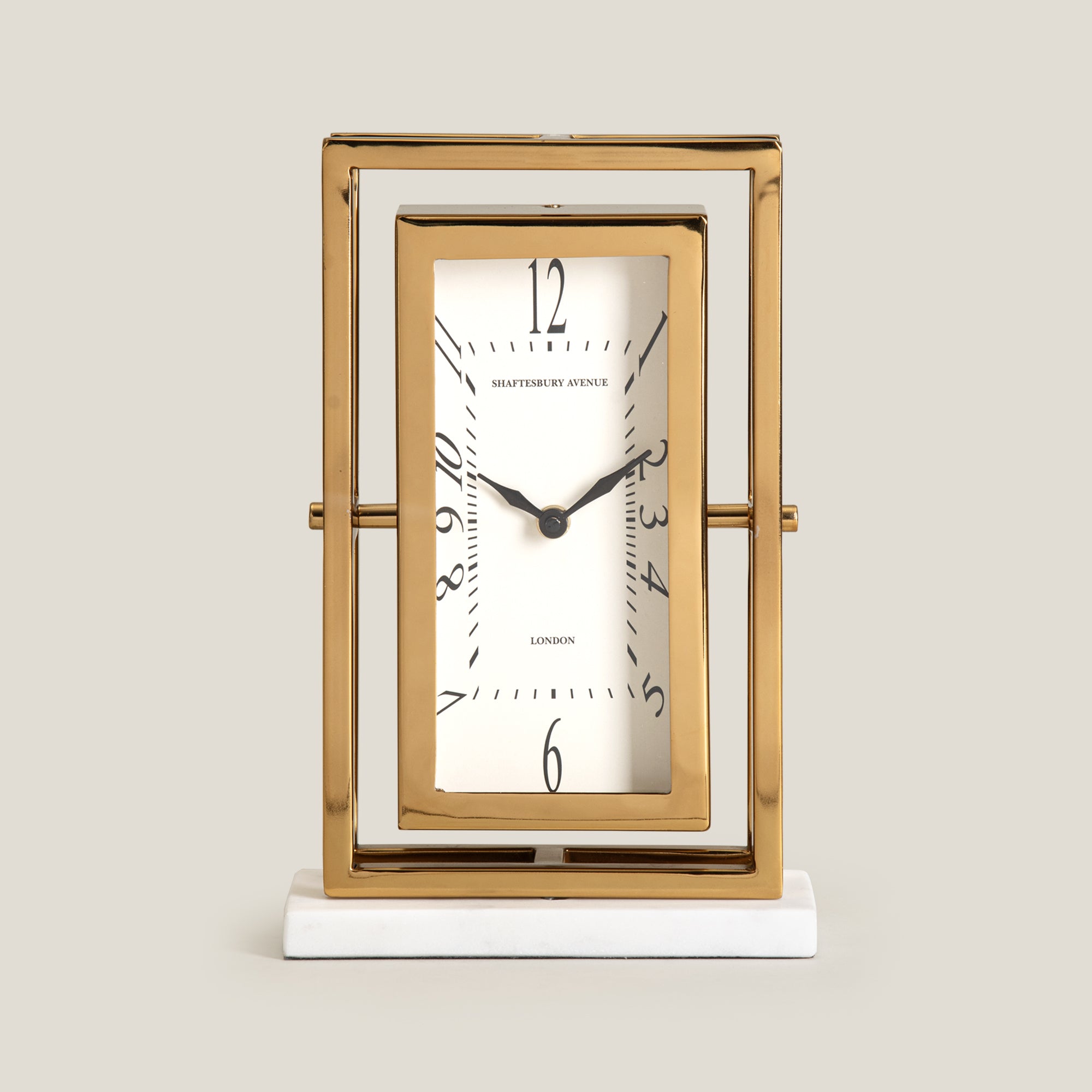 Buy Audra Gold Stainless Steel Glass & Stone Table Clock Online ...