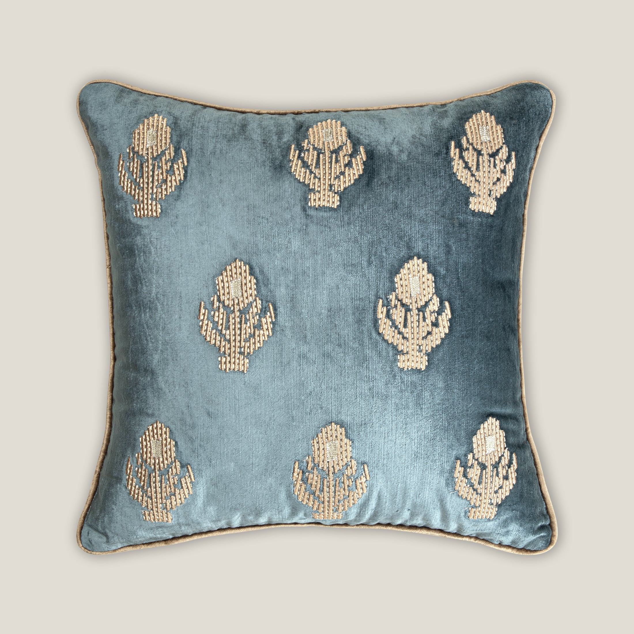 Buy Eden Blue Emb. Cushion Cover Online – Address Home