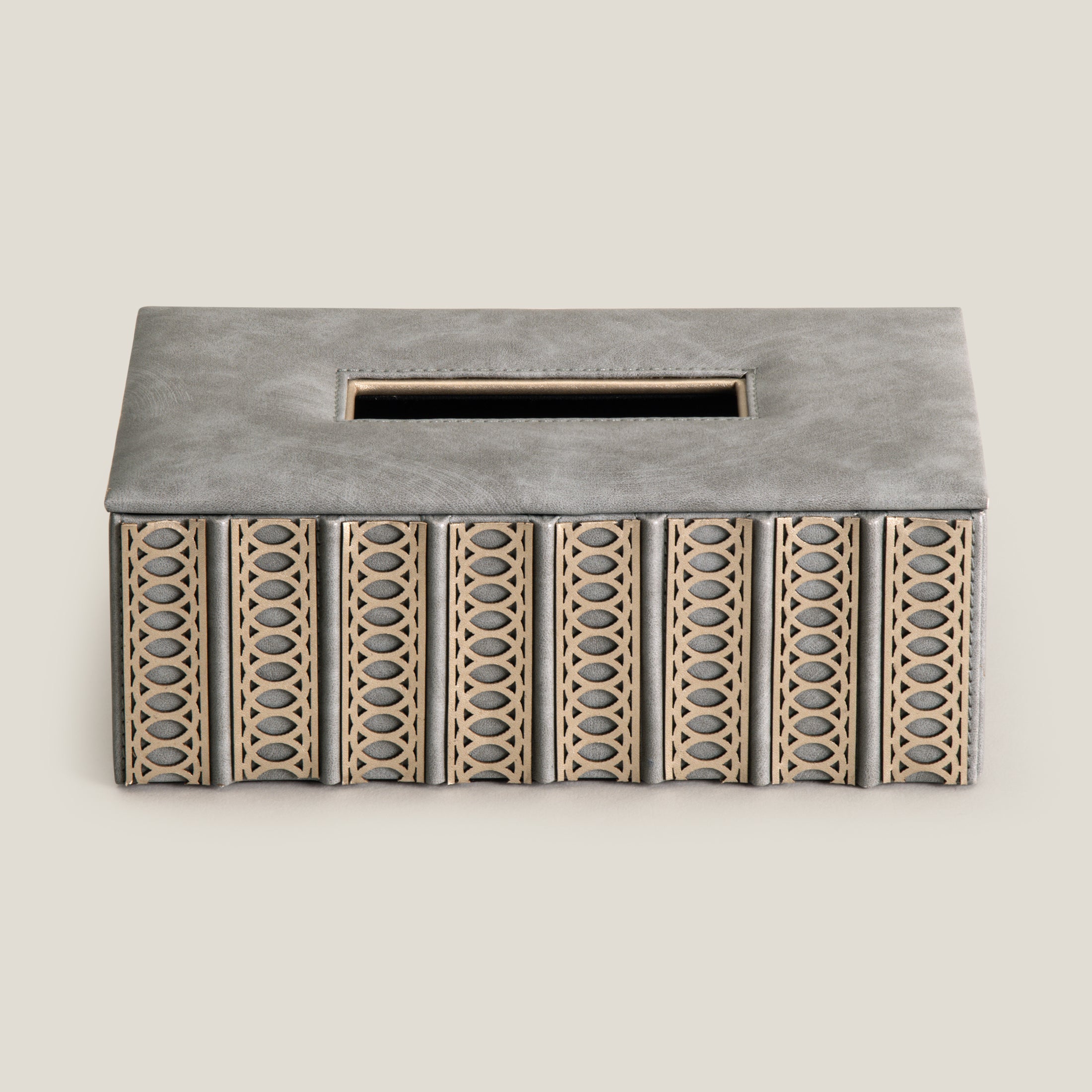 Lexus Grey & Dull Gold Tissue Box – Address Home